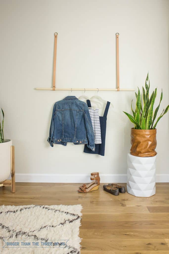 DIY Modern Hanging Clothing Rack - Bigger Than the Three of Us
